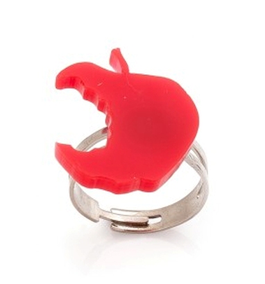 Back To School Jewelry,red Apple Ring ,lasercut Jewelry on Luulla